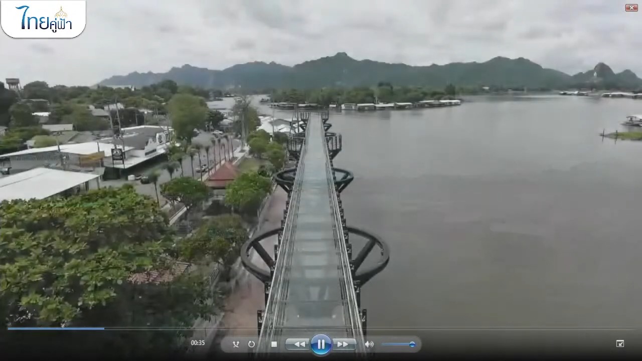 ภาพมุมสูง Sky Walk ท่าน้ำหน้าเมืองกาญจนบุรี – หลงทางไปเที่ยว